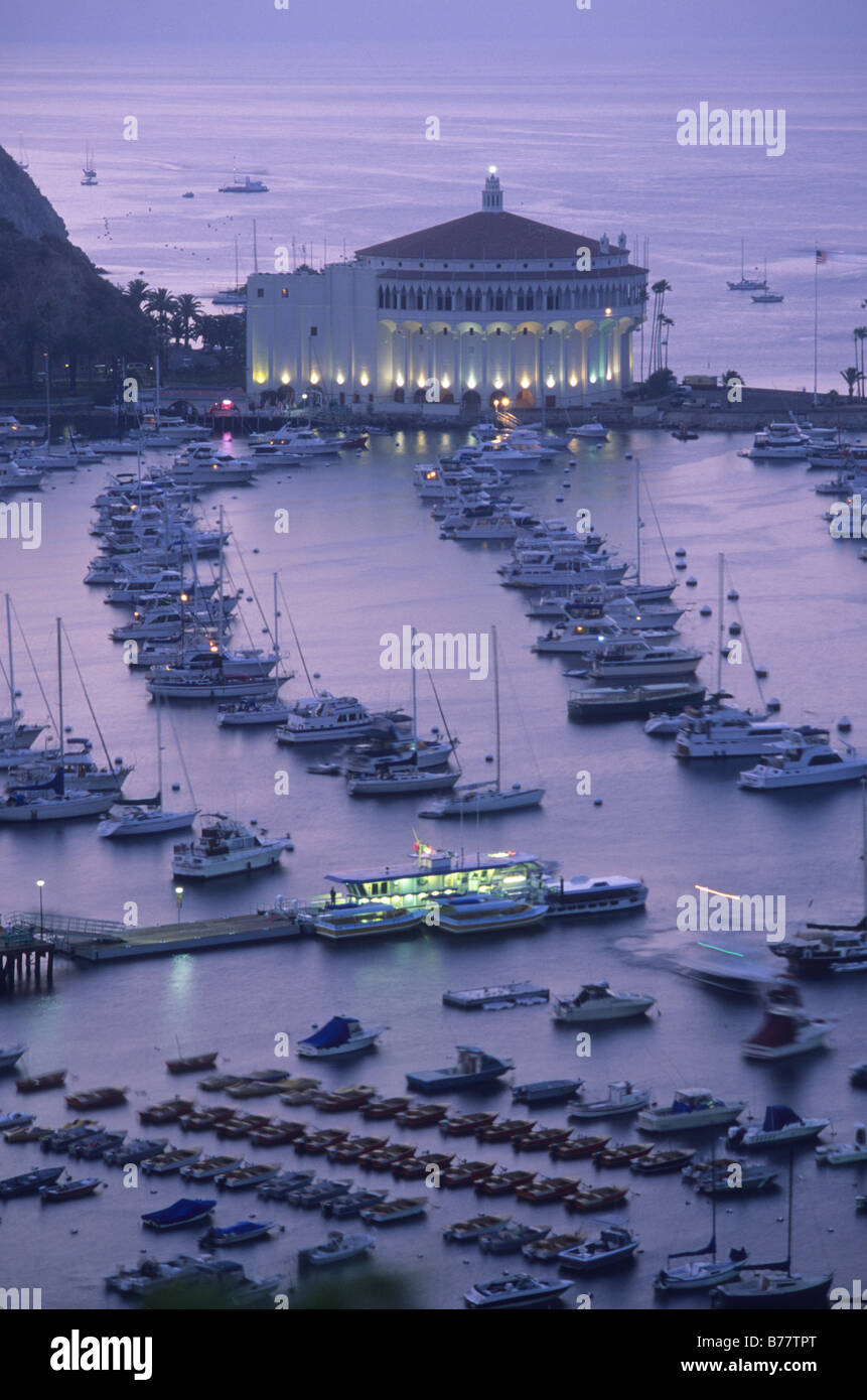 Avalon Harbor at dusk Catalina Island California Stock Photo - Alamy