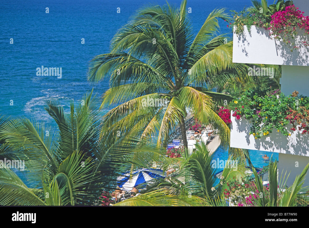condo balconies on ocean Puerto Vallarta Mexico Stock Photo - Alamy