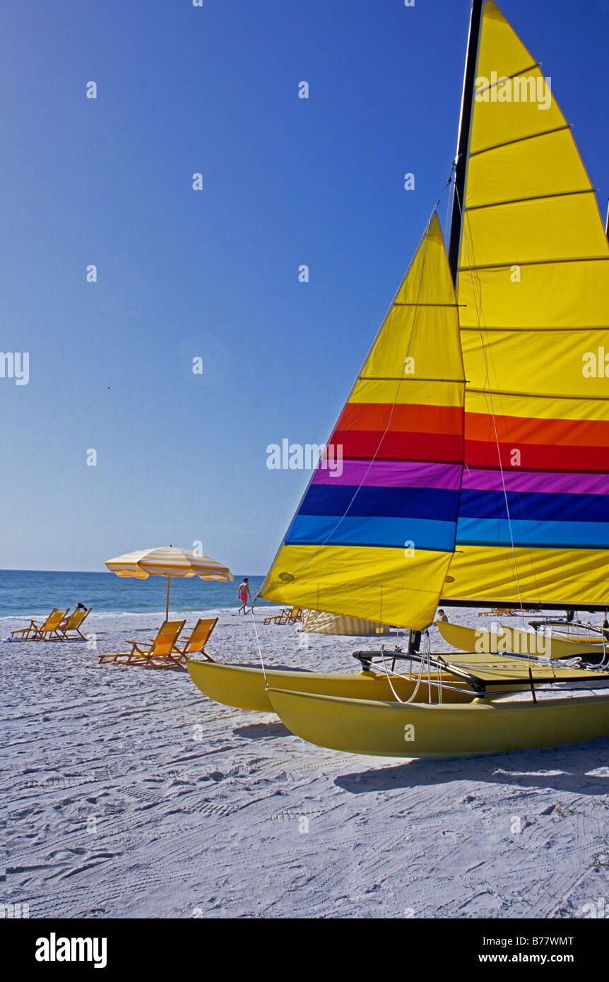 Catamaran on beach Sanibel Island Florida Stock Photo - Alamy