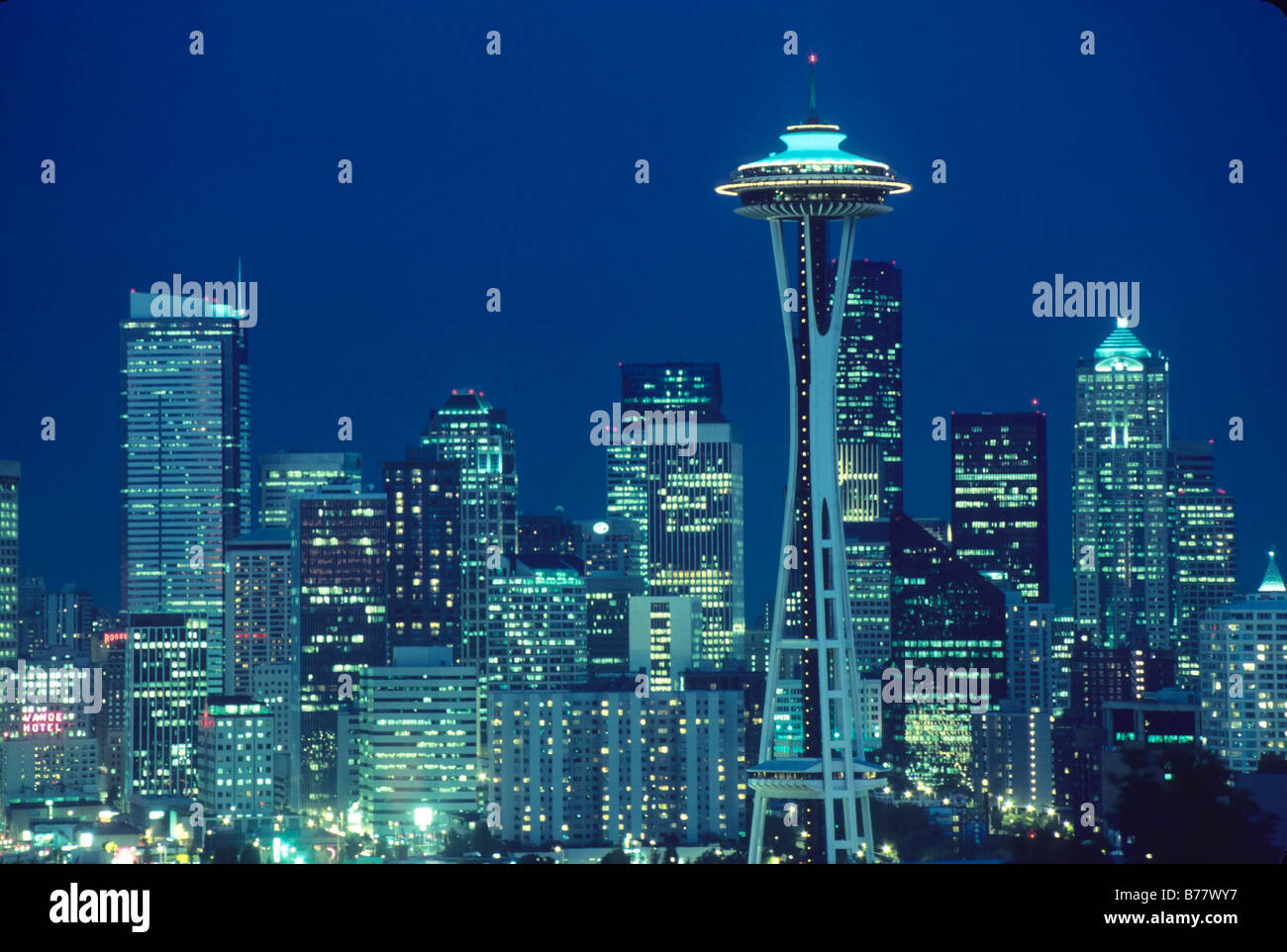 Seattle Washington cityscape at night Stock Photo - Alamy