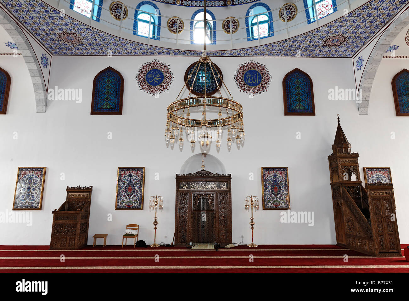 DITIB-Merkez-Mosque, interior view, newly built in the Ottoman style ...