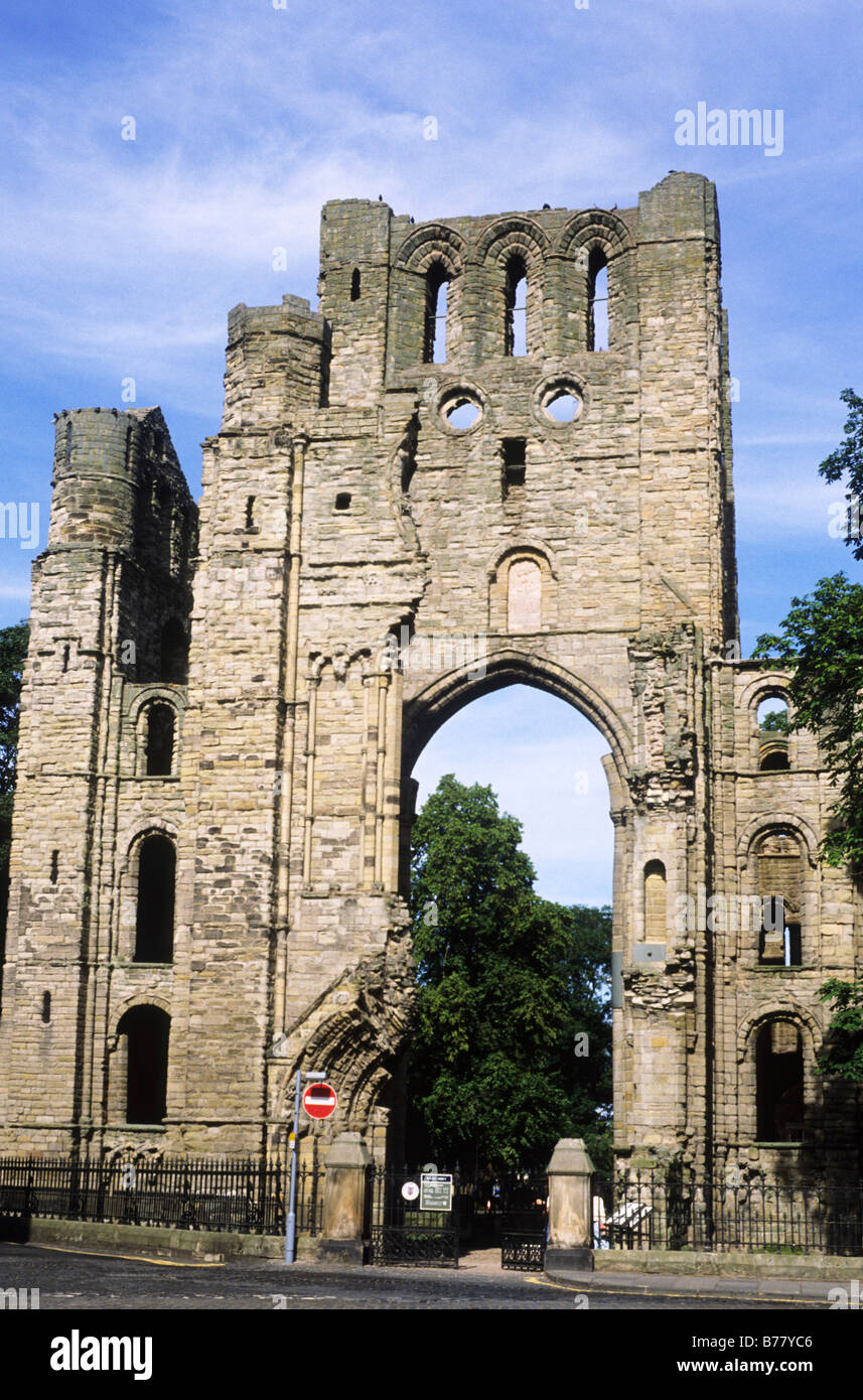 Kelso Abbey Scotland UK medieval monastery ruins monastic Norman Gothic ...