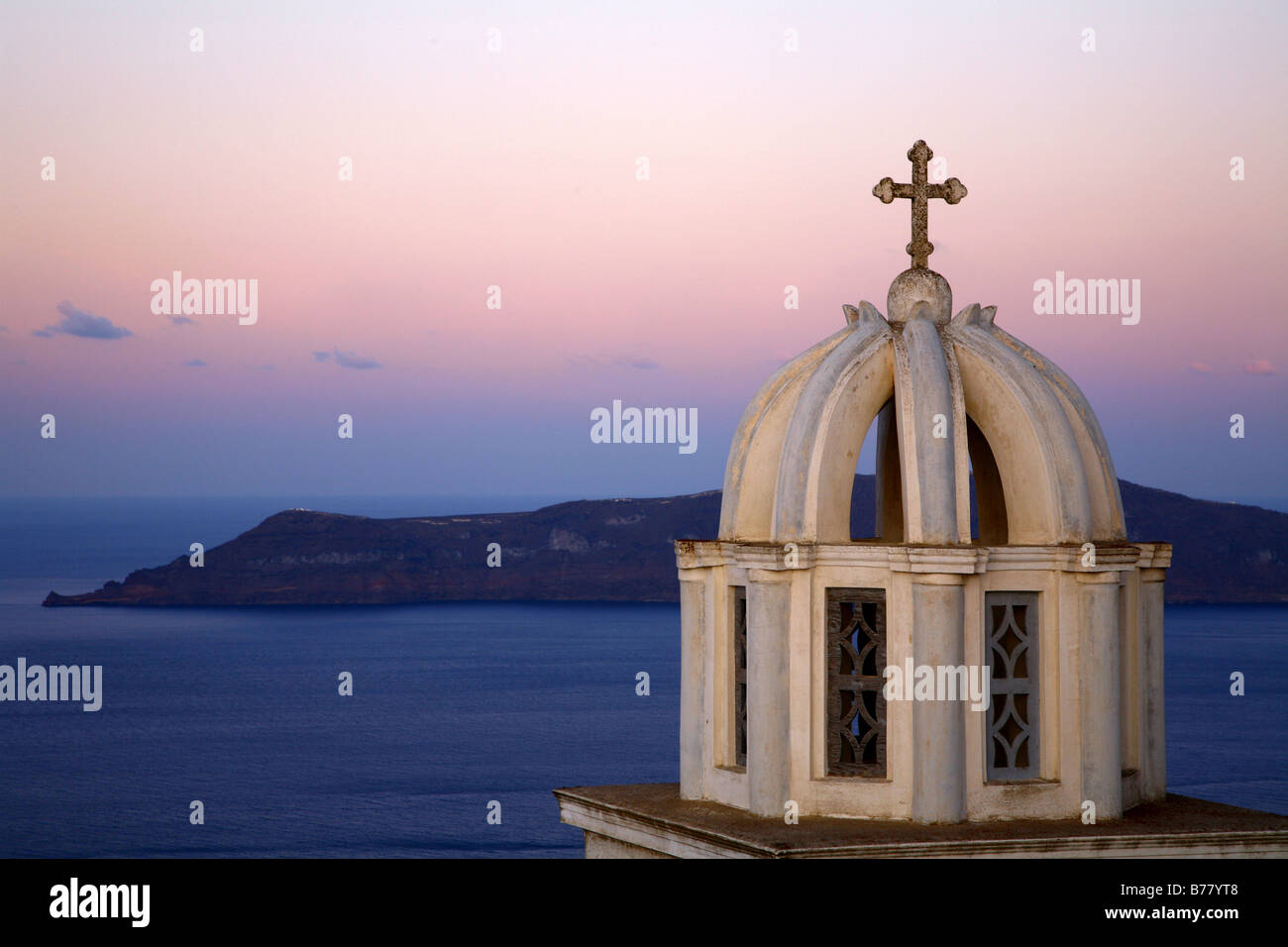 Fira church before sunrise Stock Photo - Alamy