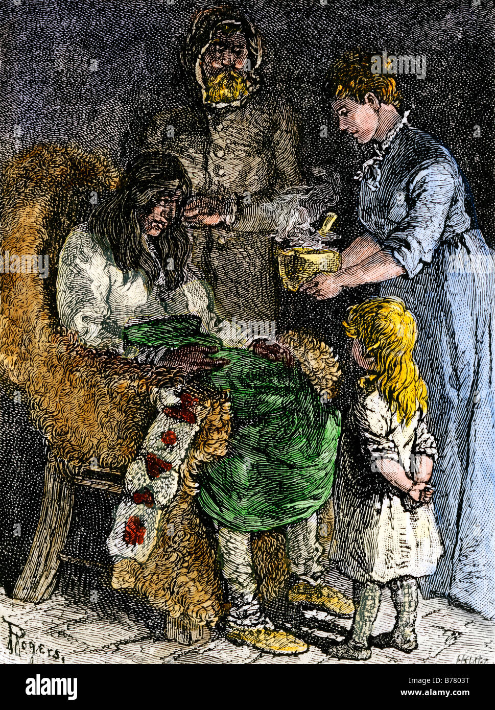 Narcissa Whitman nursing a sick Native American during the Whitmans ...