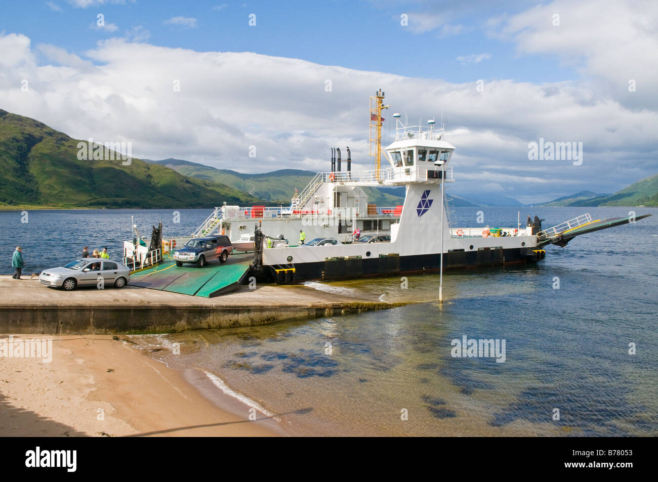 The Caledonian MacBrayne "CalMac" Corran car ferry near Fort William ...