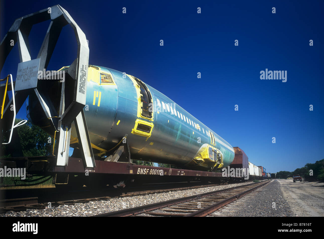 Fuselage of an aircraft being transported by train, USA Stock Photo - Alamy
