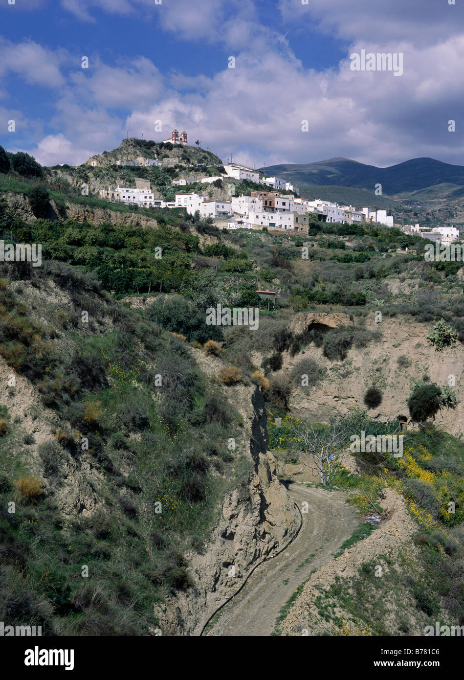 Sierra Nevada mountains Las Alpujarras Canjayar Road Village on ...