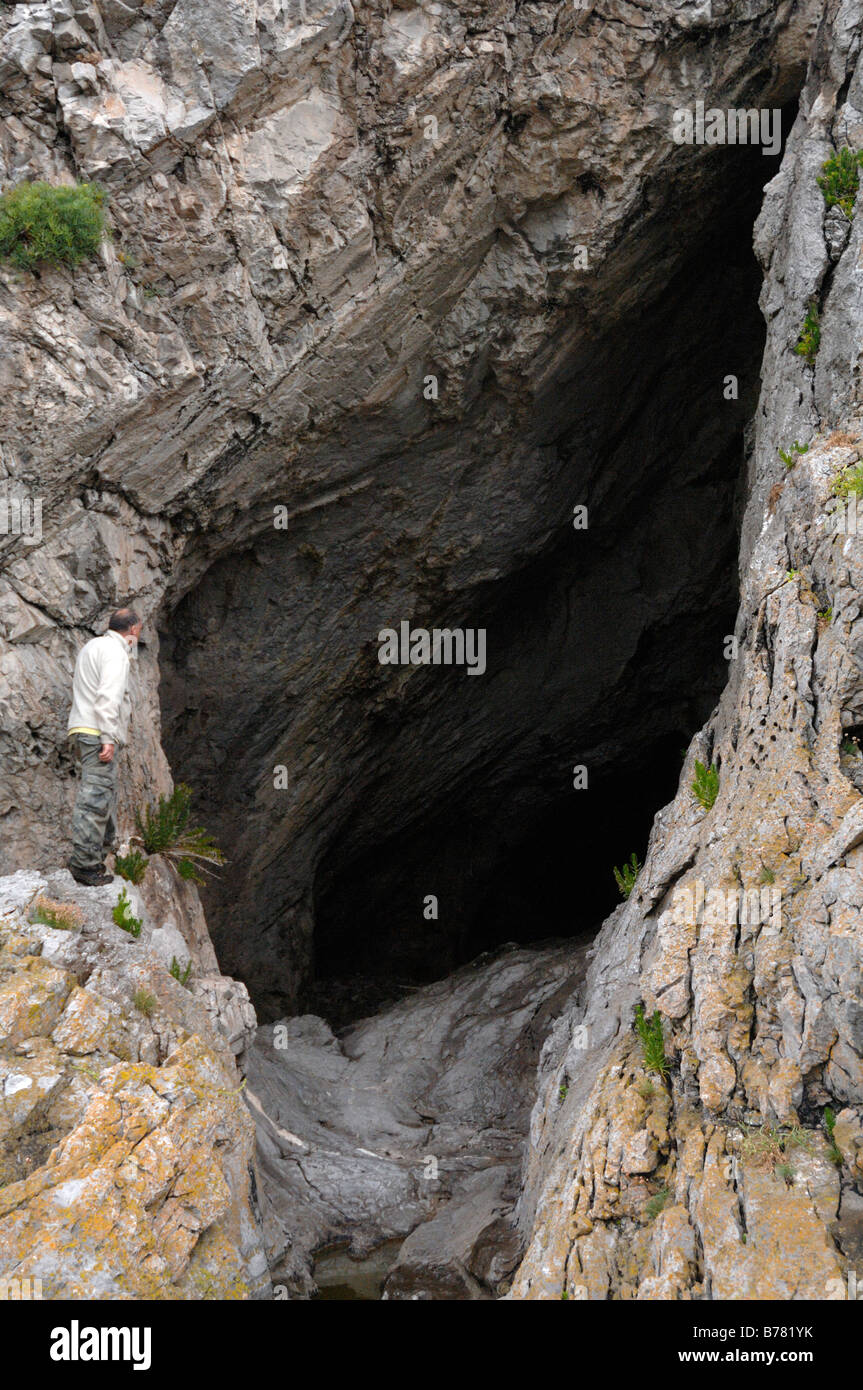 Cave interior Paviland Cave Gower West Glamorgan Wales UK Europe Stock ...