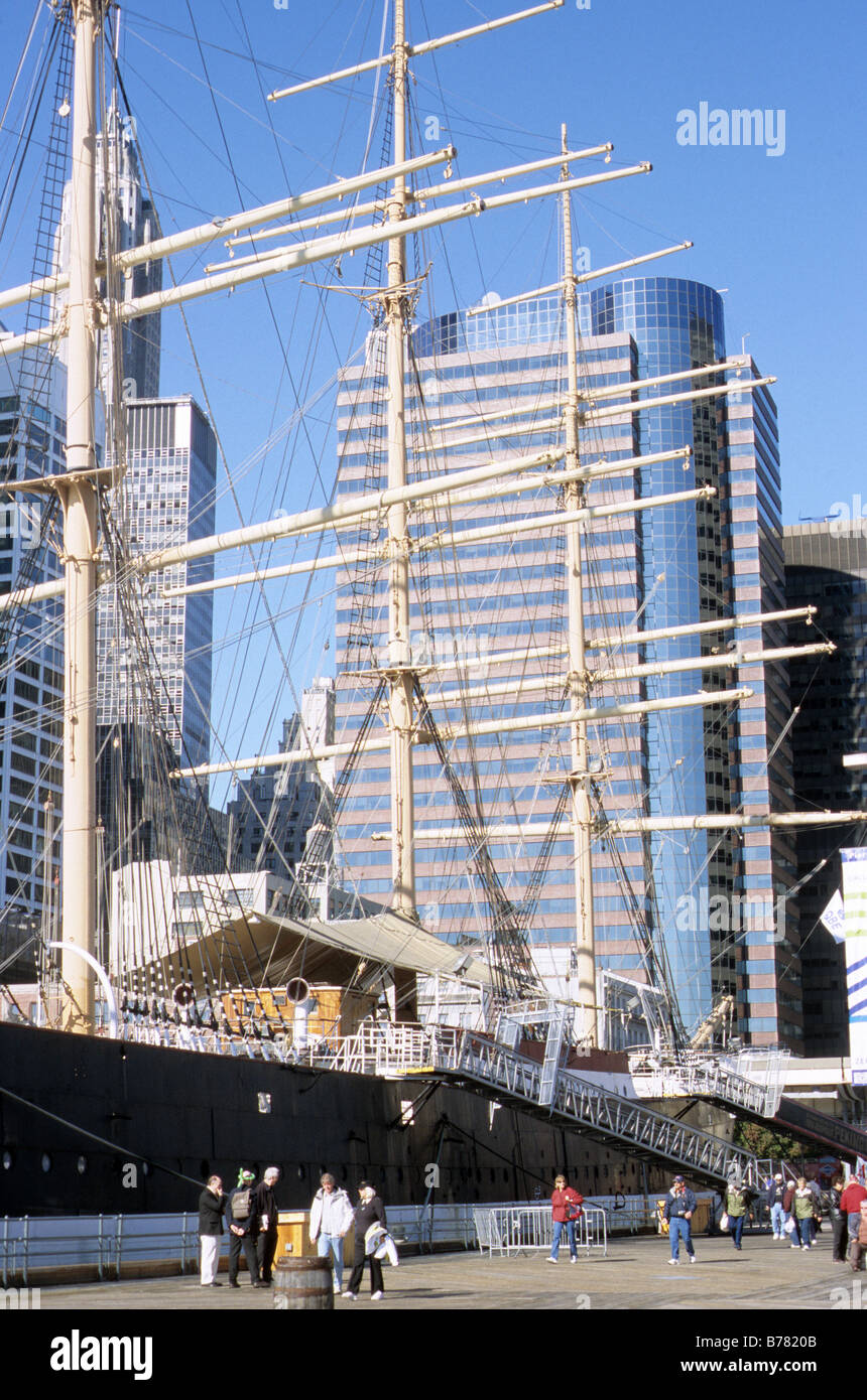 New York, barque Peking, built 1911, alongside South St. Seaport Museum ...