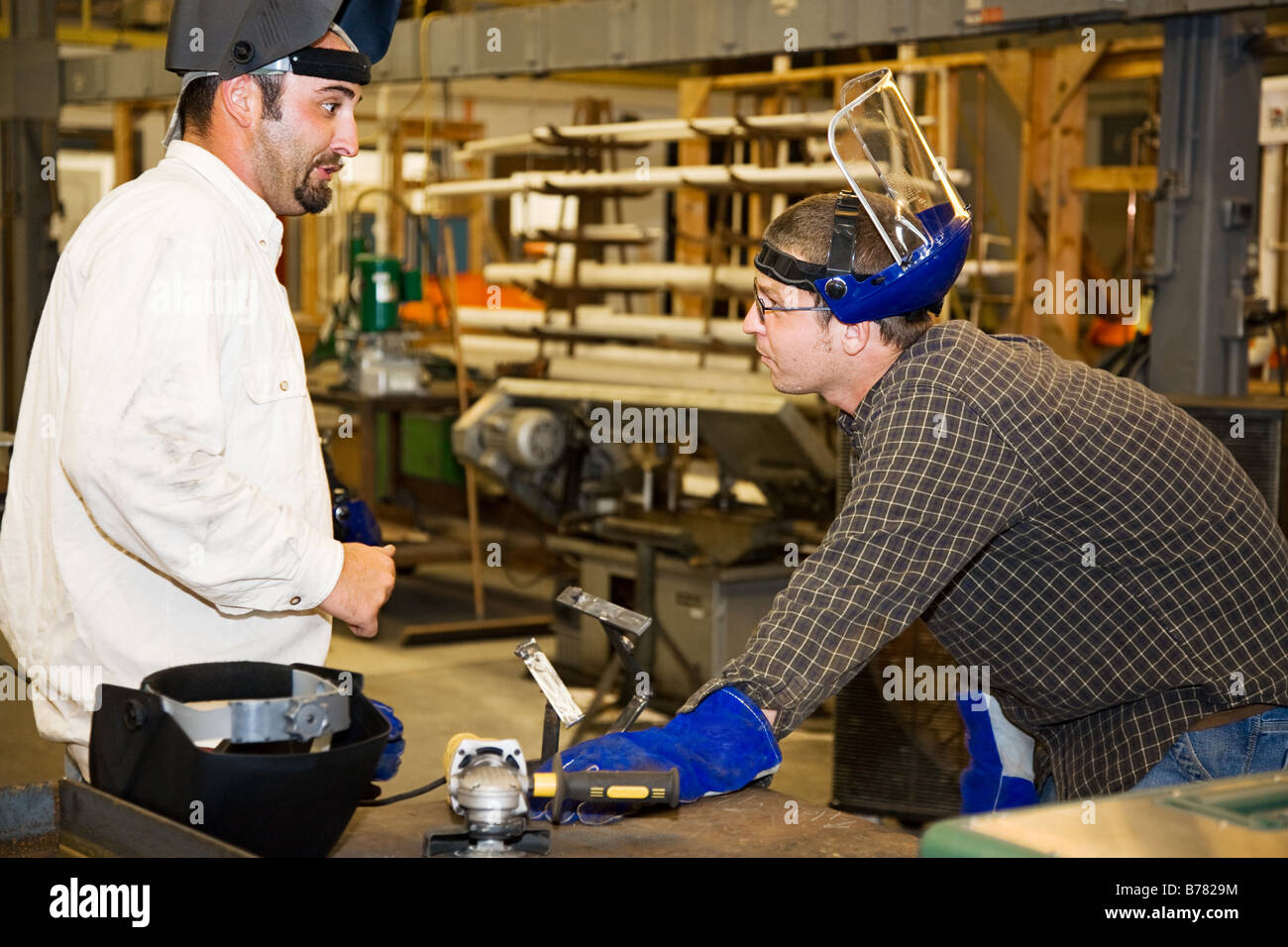 Supervisor talking in steel factory hi-res stock photography and images ...