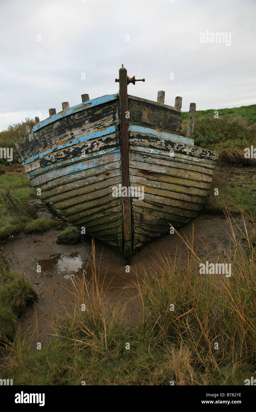Old Wooden Boat on Marsh Stock Photo - Alamy