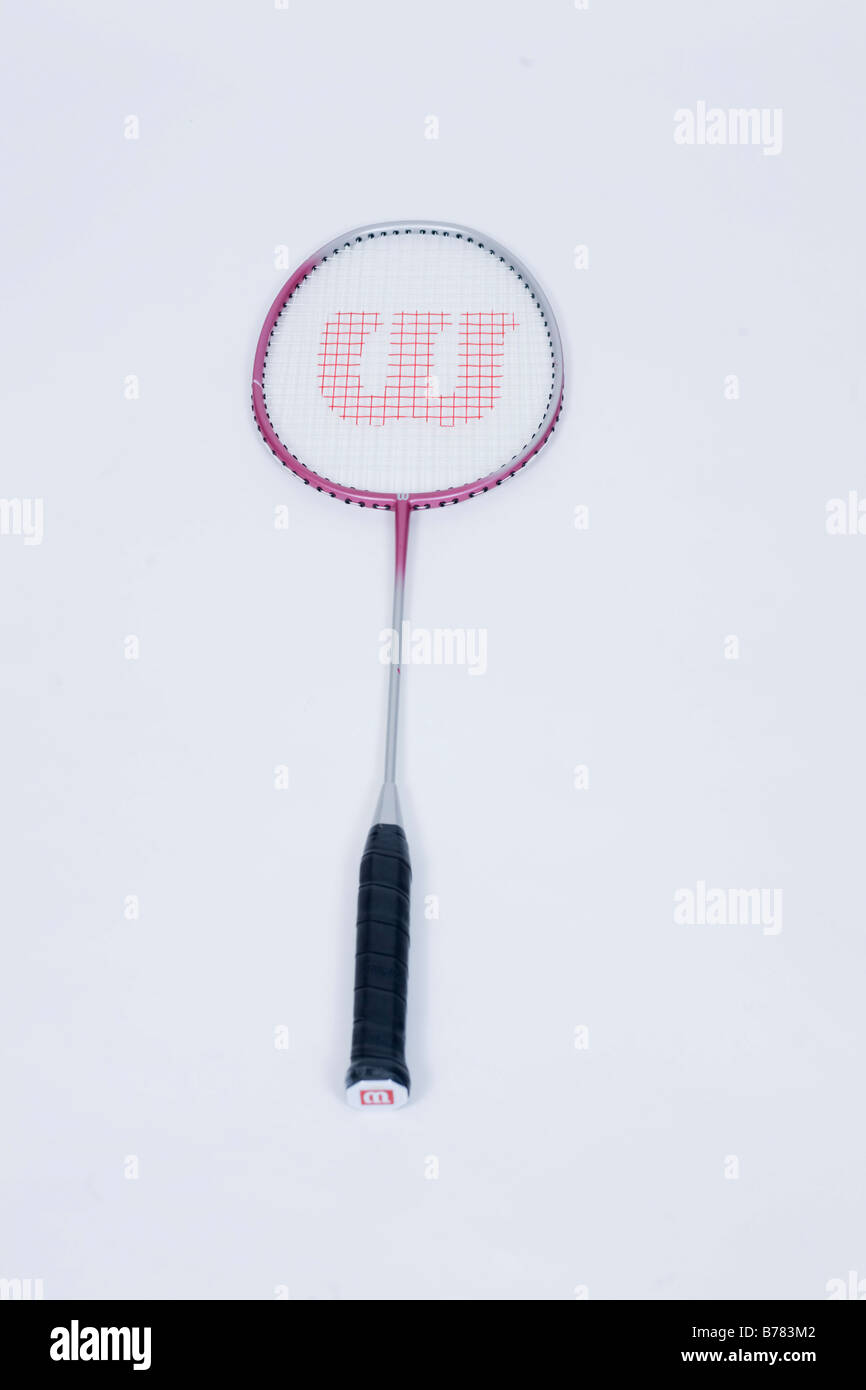 Badminton racket against white background Stock Photo - Alamy