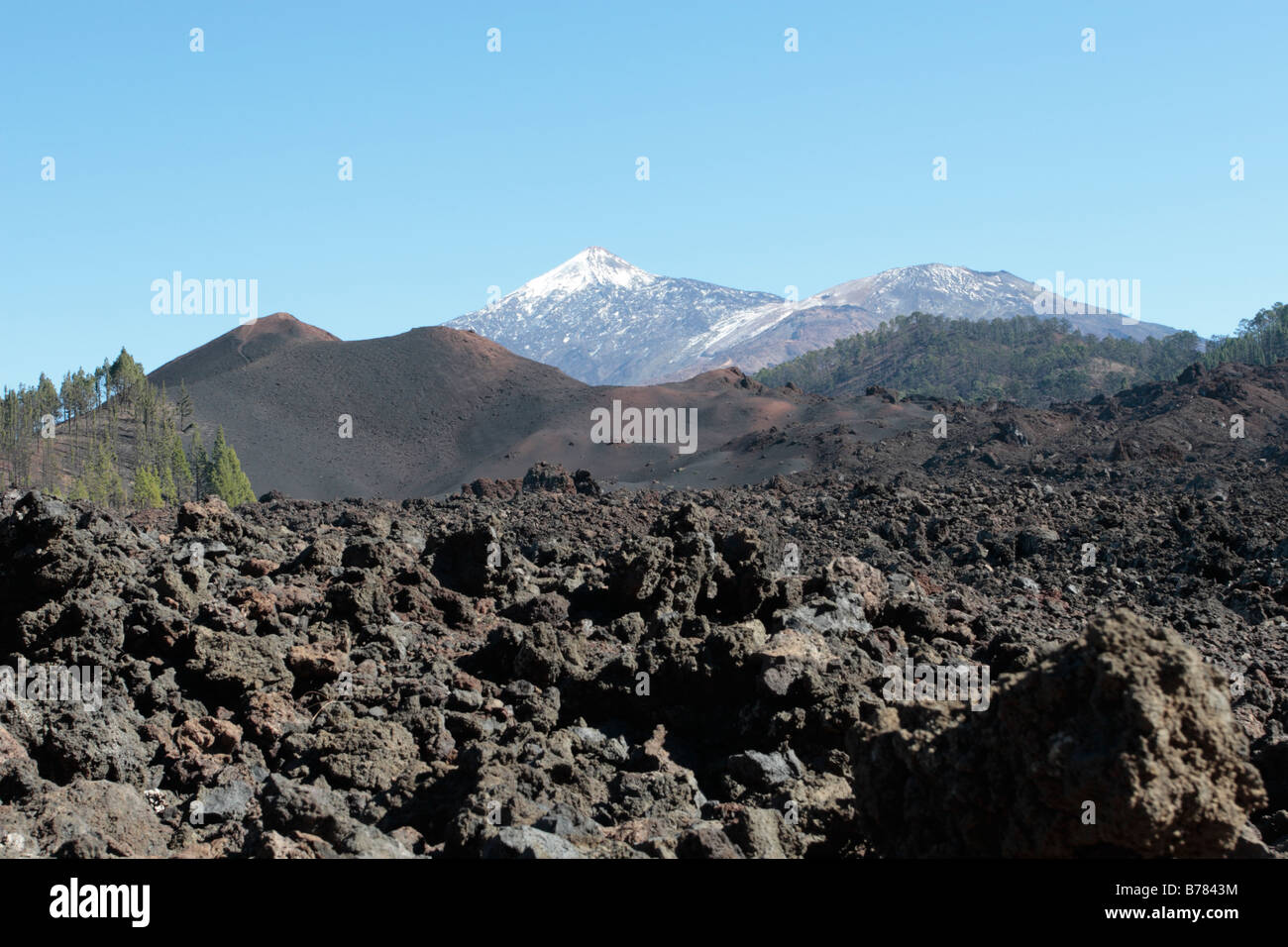 The Chinyero mountain in the foreground is the most recent eruption on ...