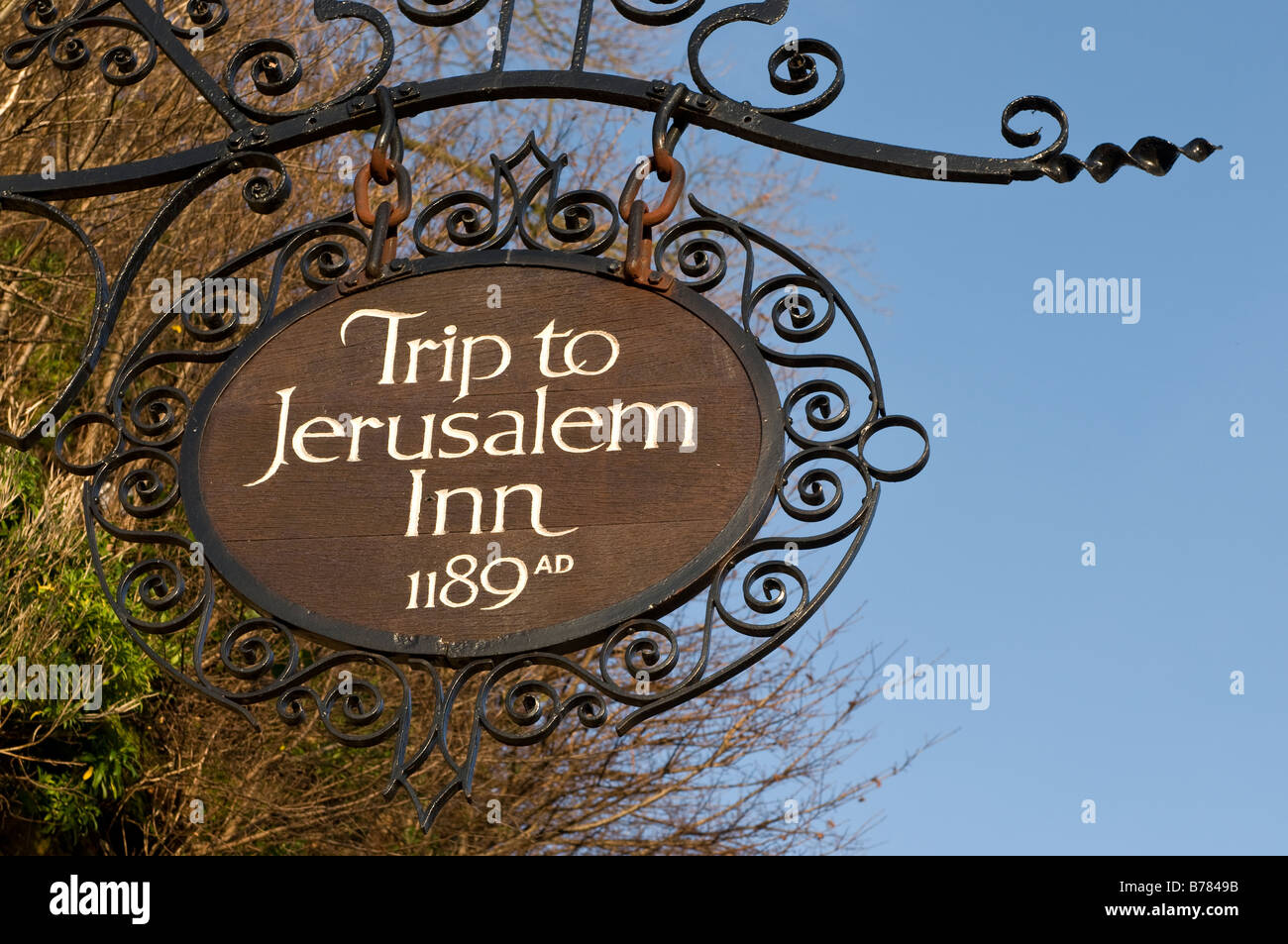 Ye Olde Trip To Jerusalem Sign High Resolution Stock Photography and ...