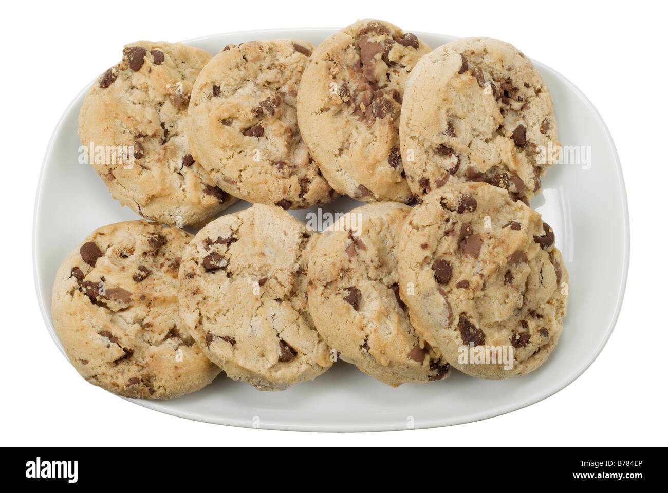 delicious chocolate chip cookies isolated on a white background Stock ...