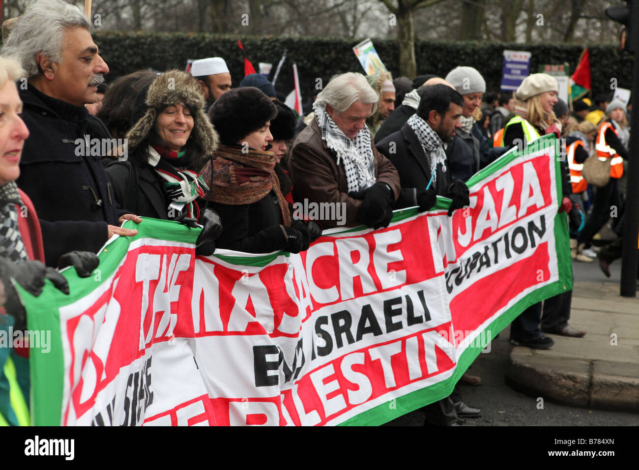 a portrait of tariq ali during the anti war protest in hyde park corner ...