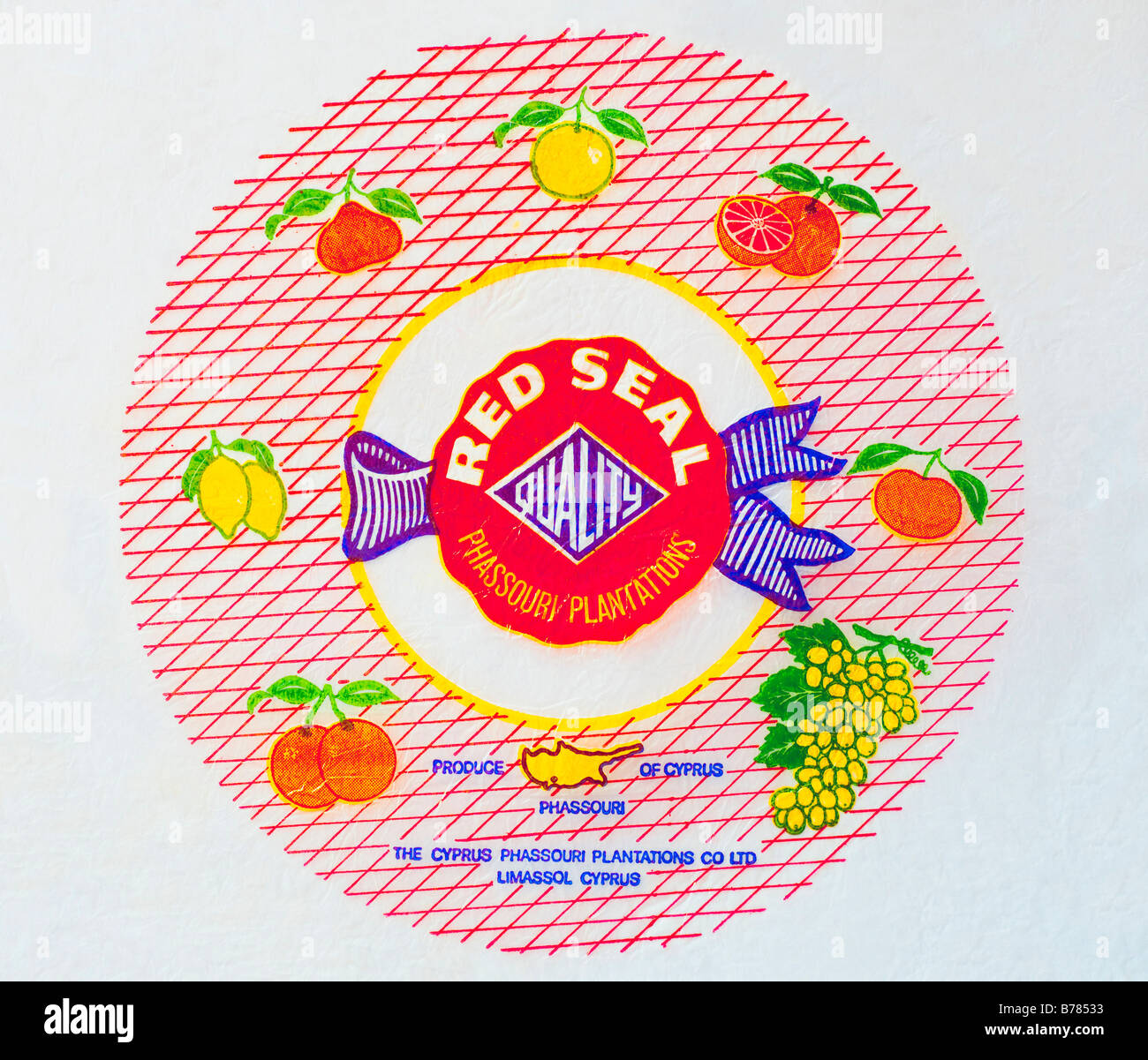 Printed ephemera / Citrus fruit wrapper from Cyprus - Fruits ...