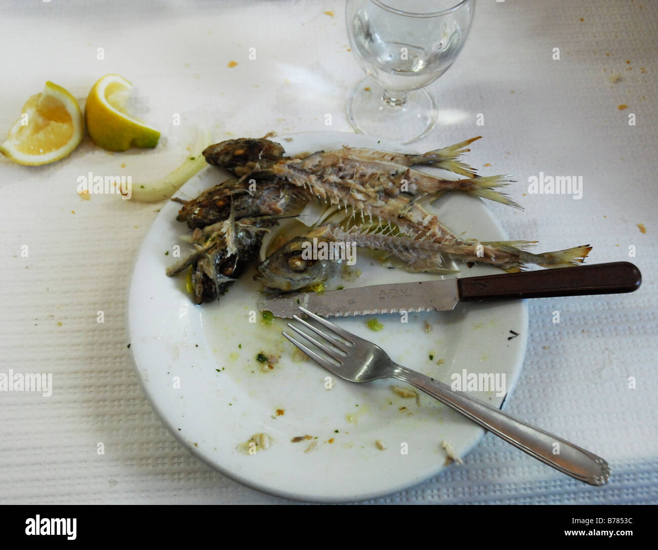Food remains bones of fish hi-res stock photography and images - Alamy
