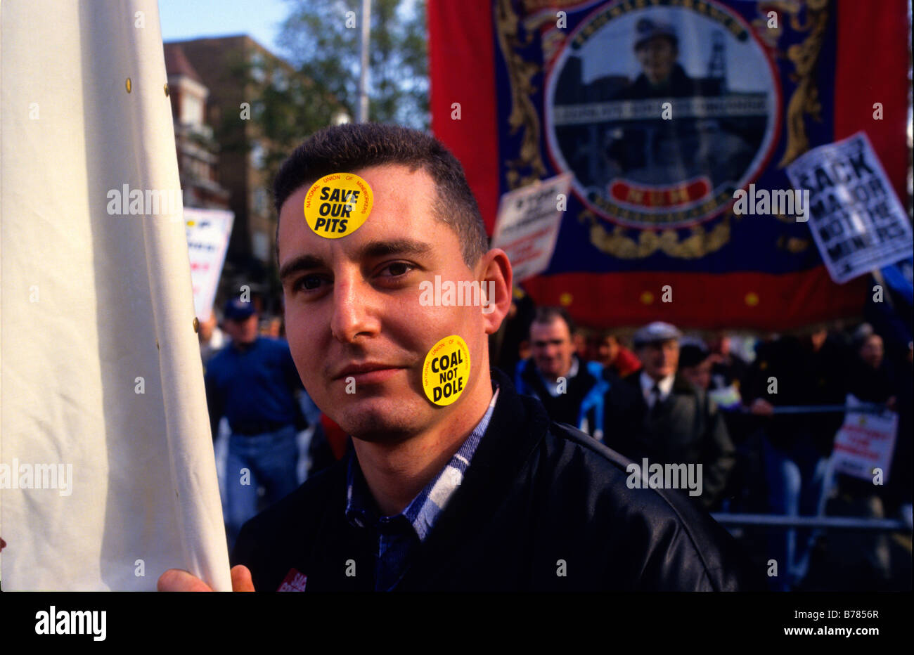 Miners facing loss of jobs due to pit closures march in protest through ...