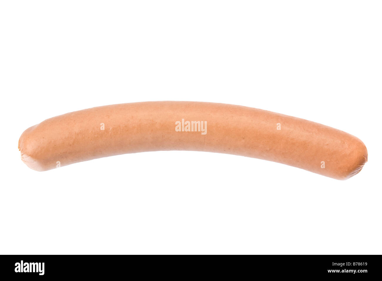 One sausage isolated on a white background Stock Photo - Alamy