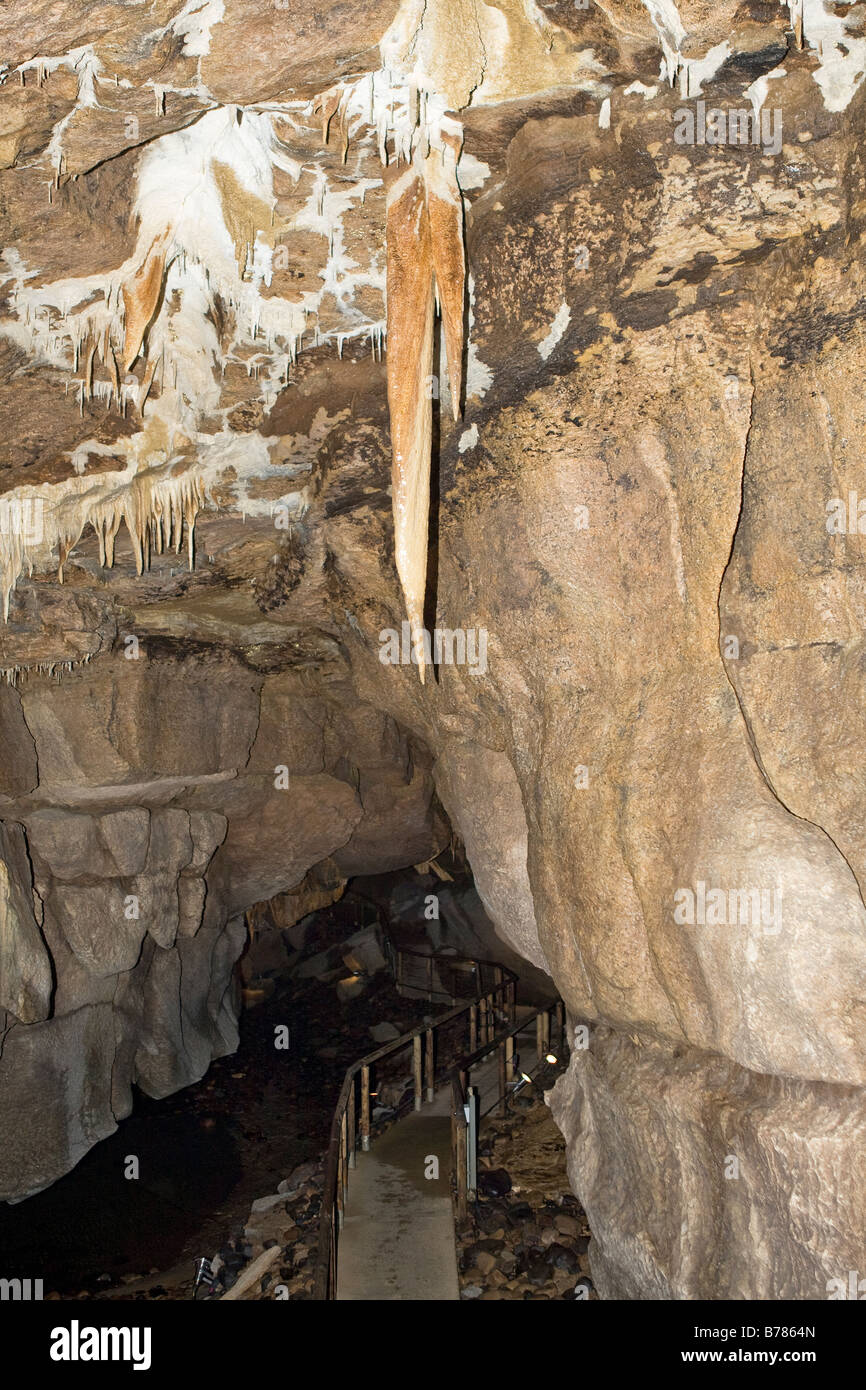 Martel's stalactite Marble Arch Caves Fermanagh Northern Ireland Stock ...