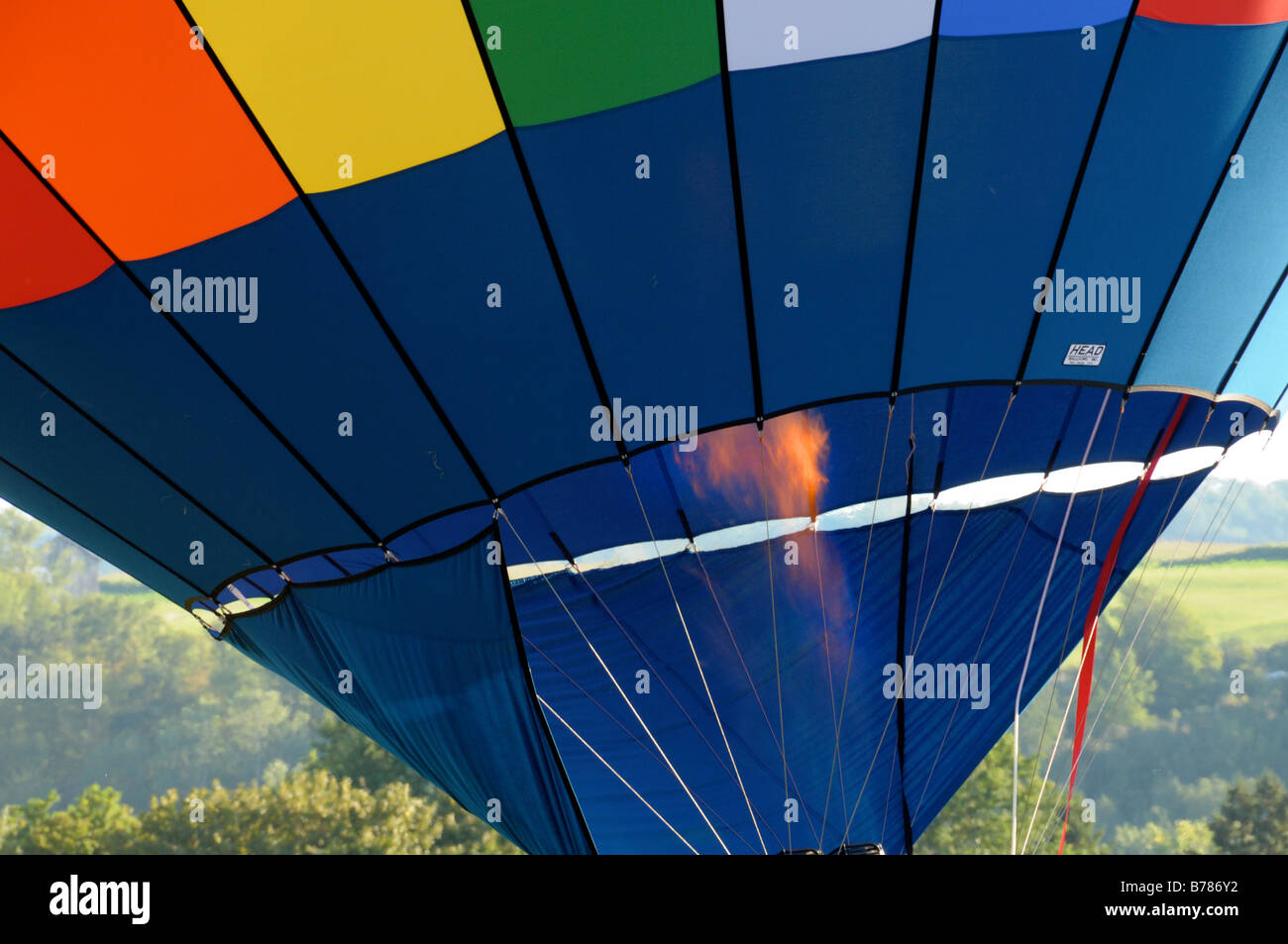 Hot air balloon being inflated Stock Photo - Alamy