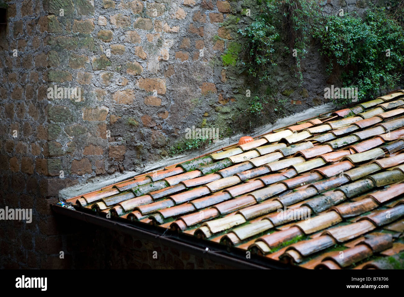 Tile roof with Italian style in Rome Italy Stock Photo - Alamy