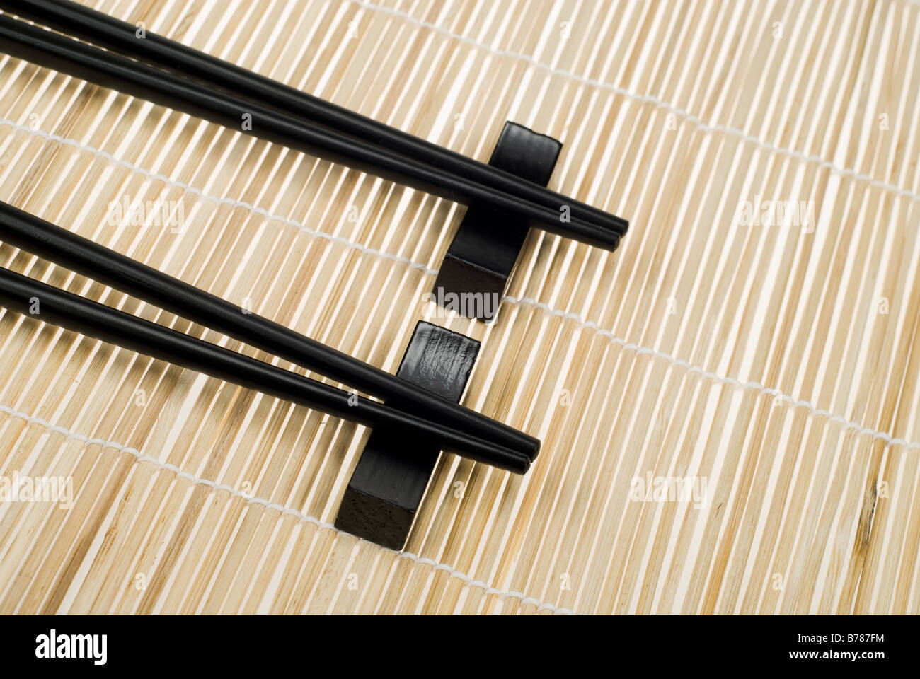 japanese chop sticks on bamboo mat Stock Photo - Alamy