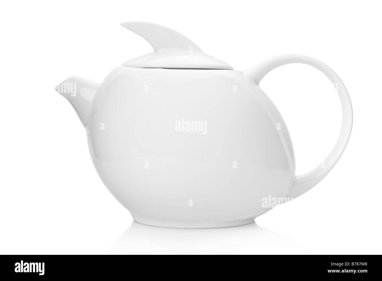 White tea pot isolated on white background Stock Photo - Alamy