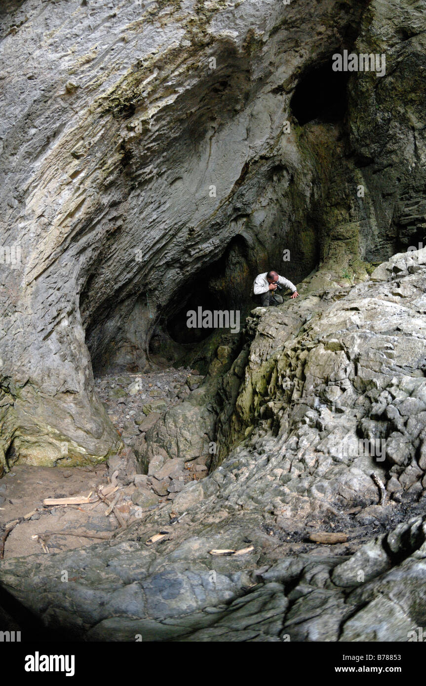 Cave interior Paviland Cave Gower West Glamorgan Wales UK Europe Stock ...