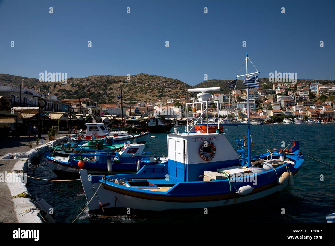 Boats in Harbour Pythagorion Samos Greece Stock Photo - Alamy