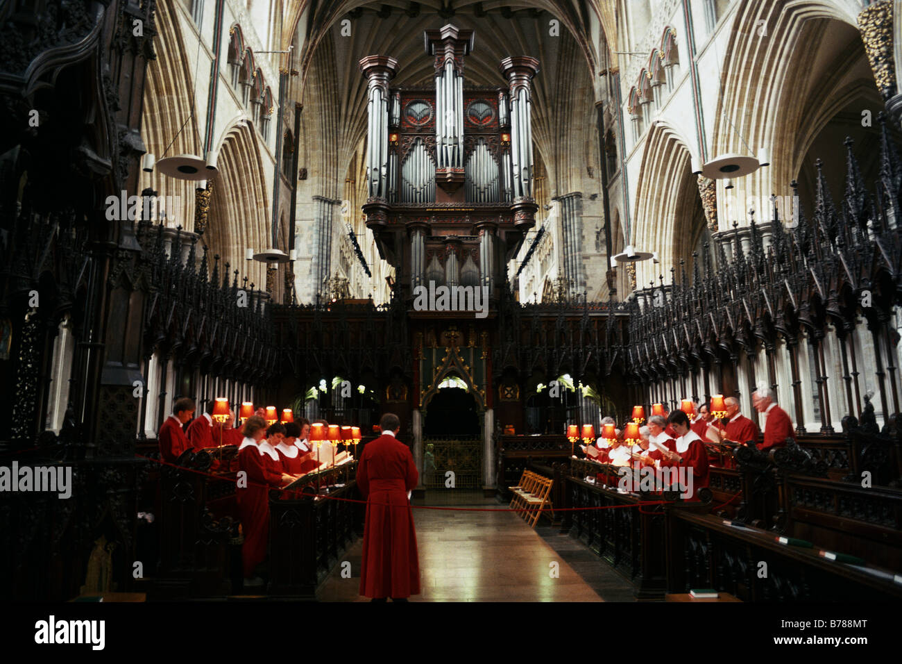 Interior of Exeter Cathedral, Devon, UK Stock Photo - Alamy