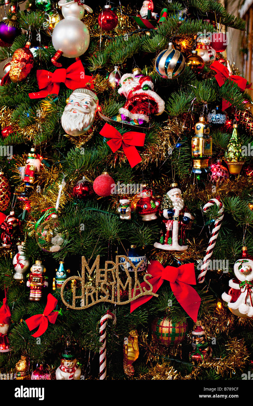 Christmas tree with ornaments Stock Photo - Alamy