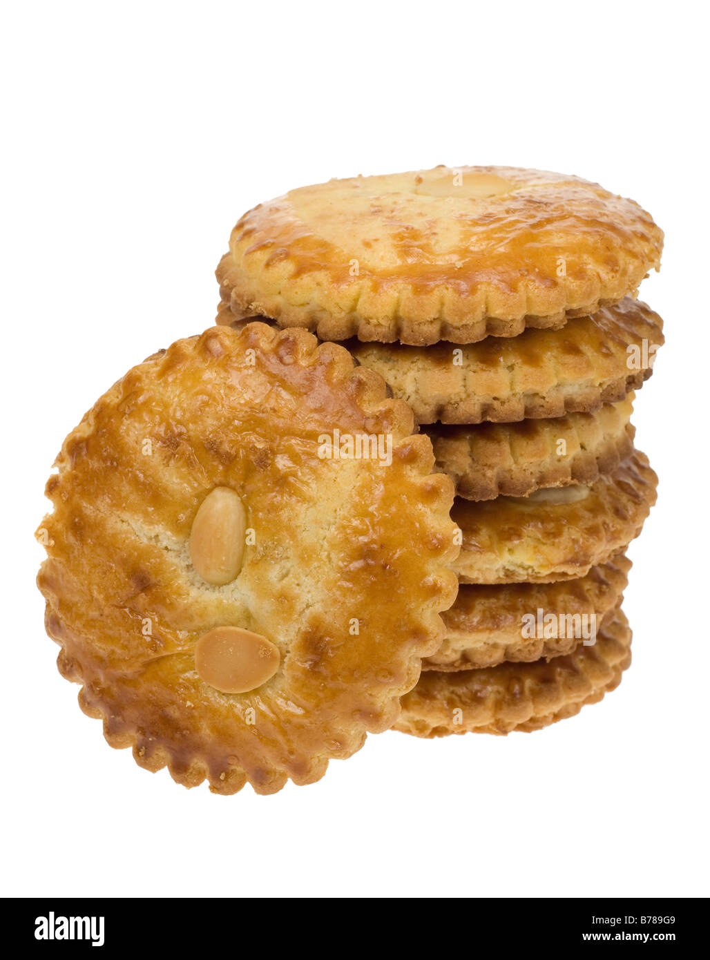 a typical dutch cookie called gevulde koek isolated on a white ...