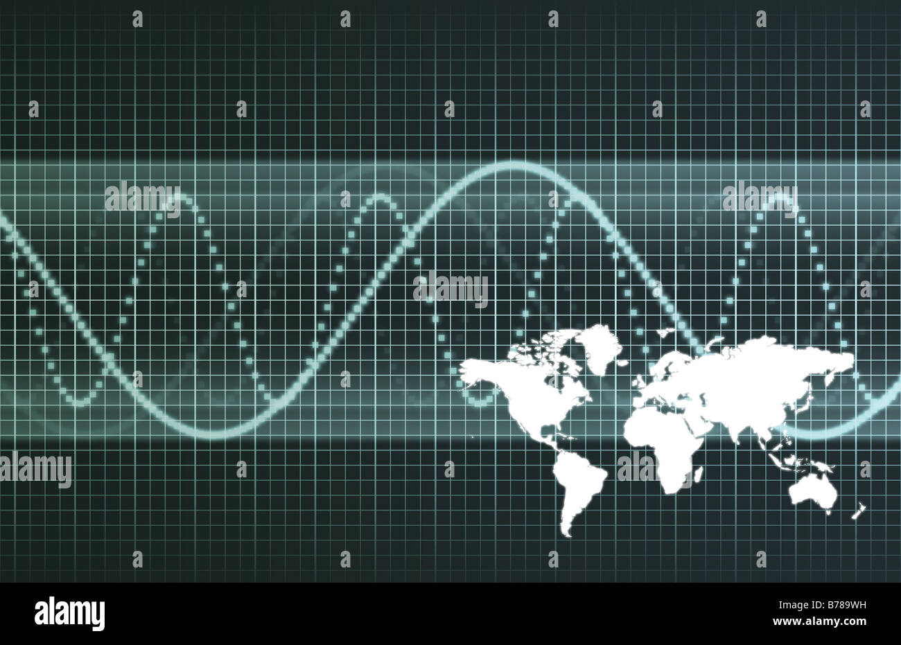 International Global Business Map Abstract in Blue Stock Photo - Alamy
