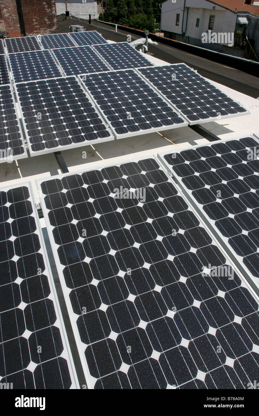 Rooftop solar pane Stock Photo - Alamy