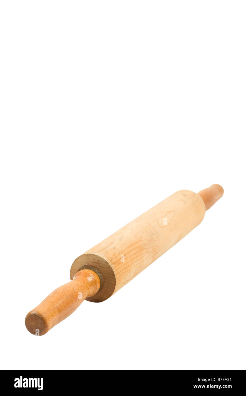 Rolling pin isolated on white background Stock Photo - Alamy