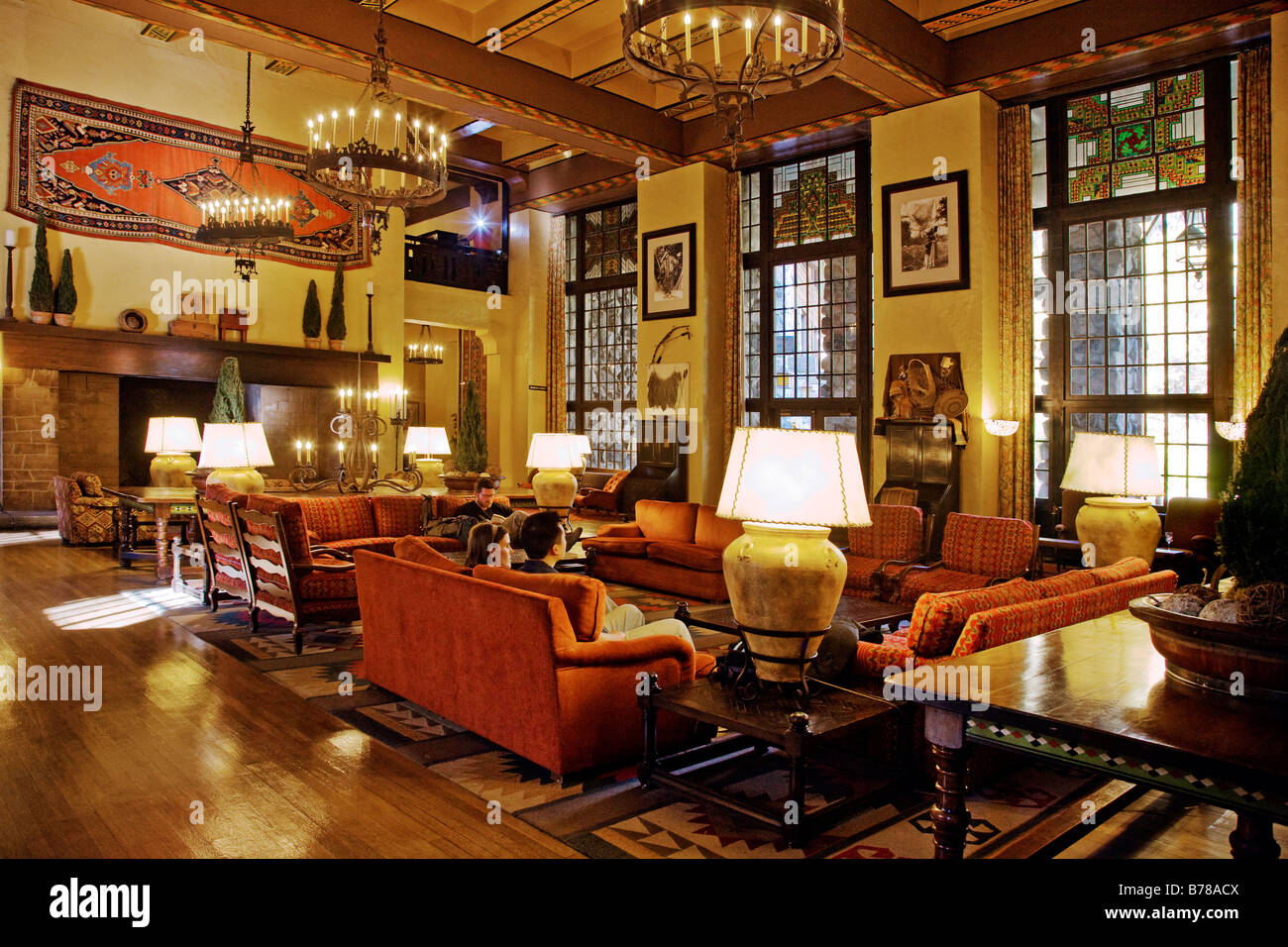 The grand SITTING ROOM of the AHWAHNEE HOTEL built in 1925 designed ...