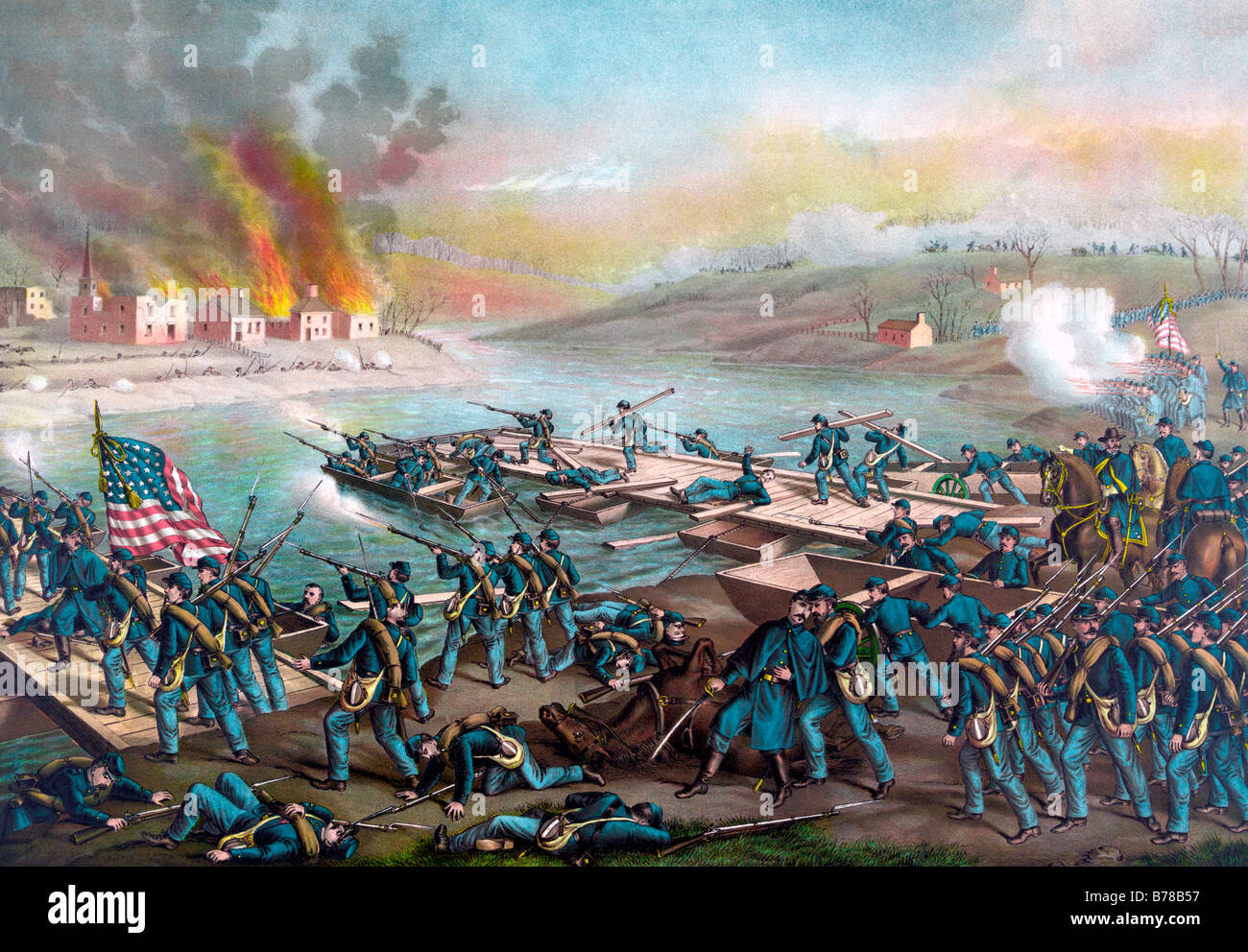 The Battle of Fredericksburg in the US Civil War, Dec 1862, Crossing ...