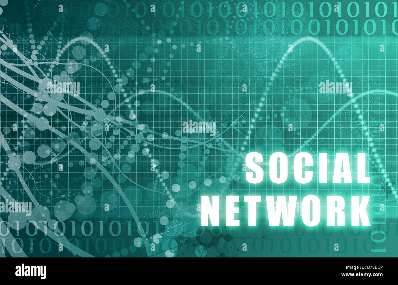 Social Network on a Digital Tech Background Stock Photo - Alamy
