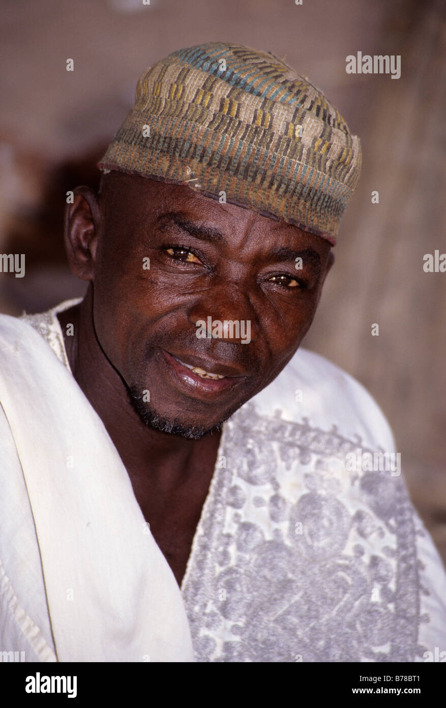 Delaquara, Niger. A Fulani Man in Cap and Boubou Stock Photo - Alamy