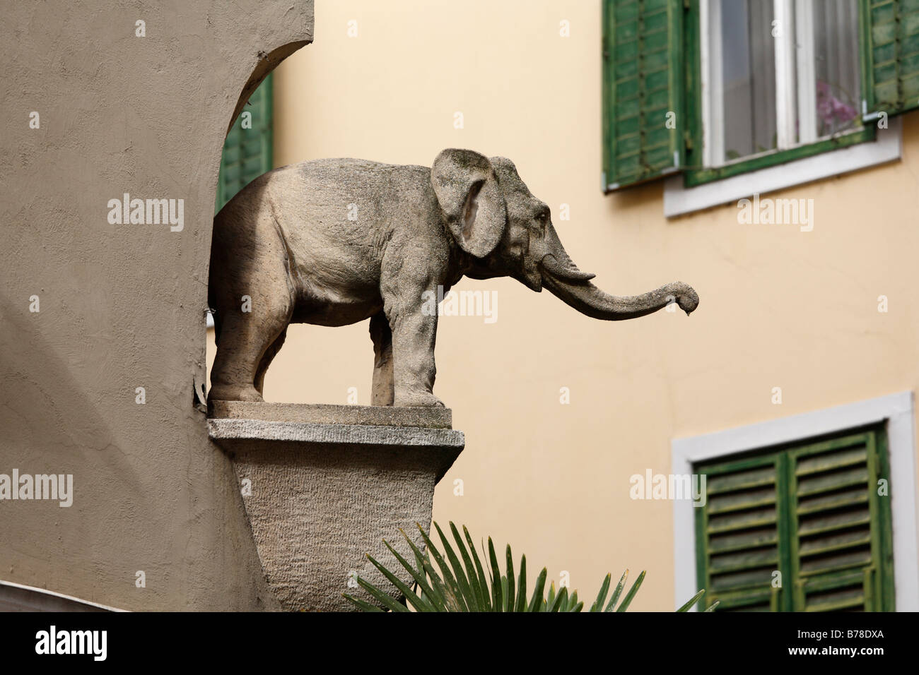 Stone elephant, historic city centre of Graz, Styria, Austria, Europe ...