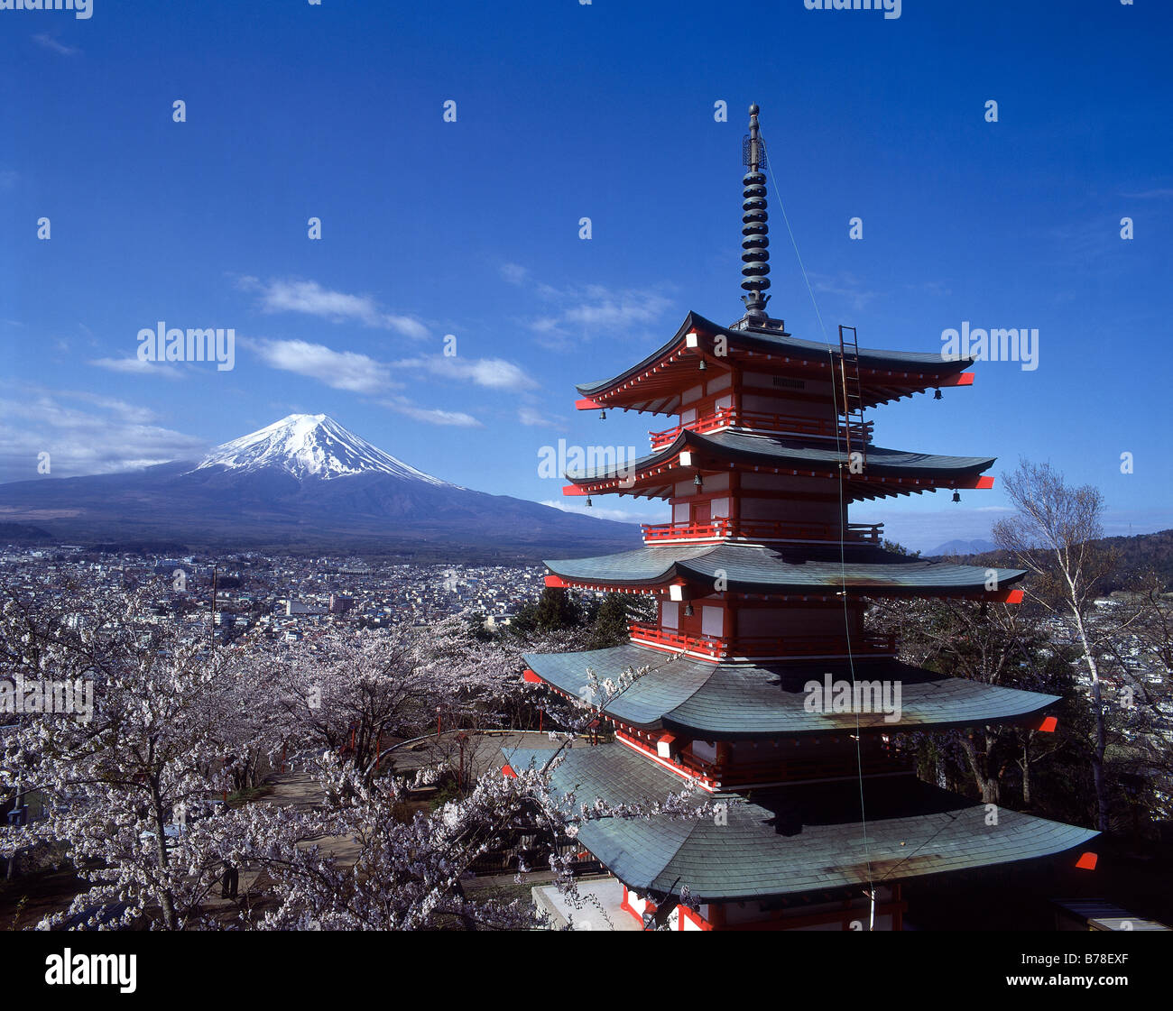 Japan,Yamanashi,Mount Fuji,Churei Tower Stock Photo - Alamy