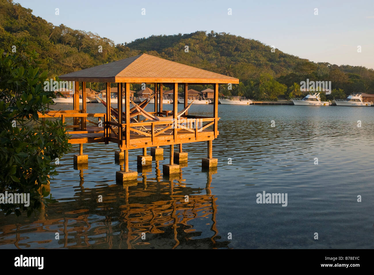 Hut on water, Hotel Anthony's Key Resort, Roatan, Honduras, Central ...