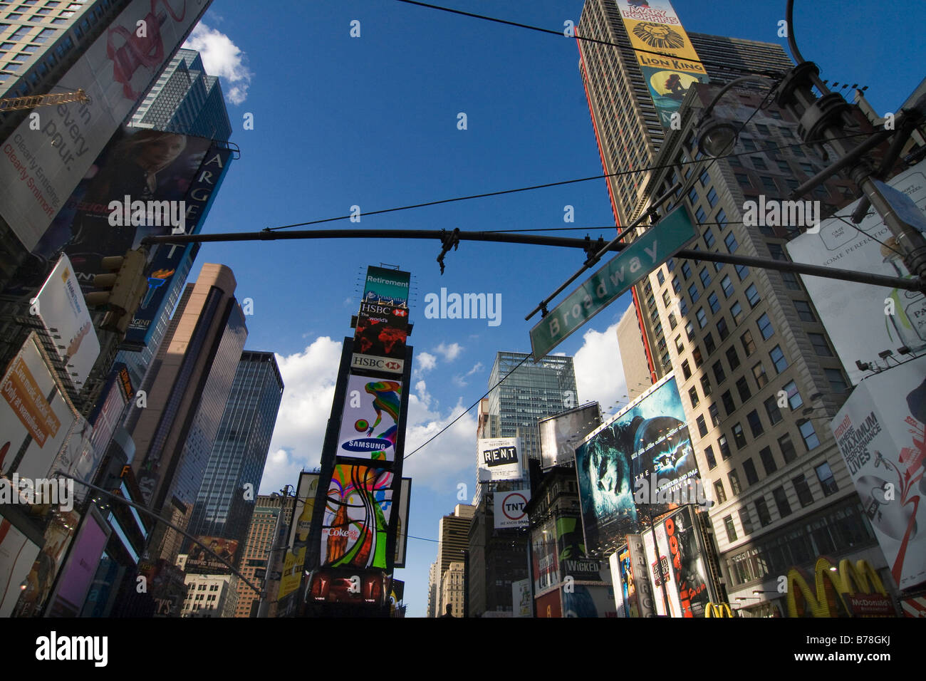 High-rise buildings on Times Square and Broadway, New York, USA Stock ...