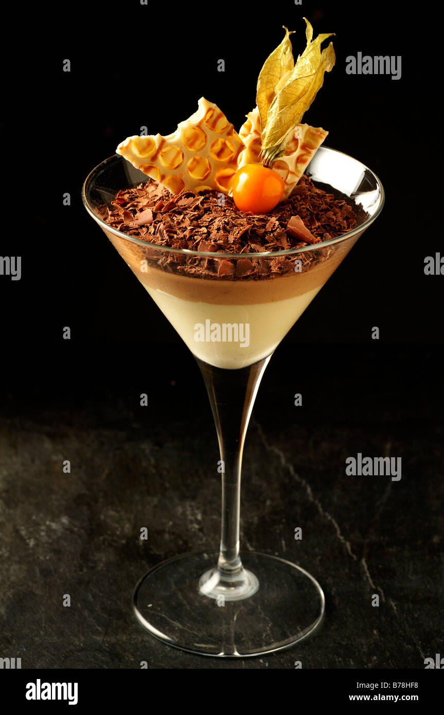 "Apéros", Mousse of white and milk chocolate topped with Cape ...