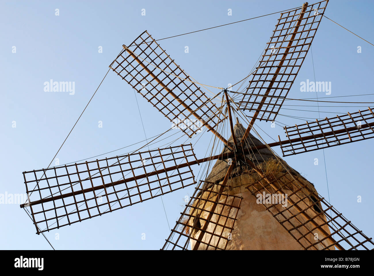 Traditional windmill in the Santa Catalina district, Palma de Mallorca ...