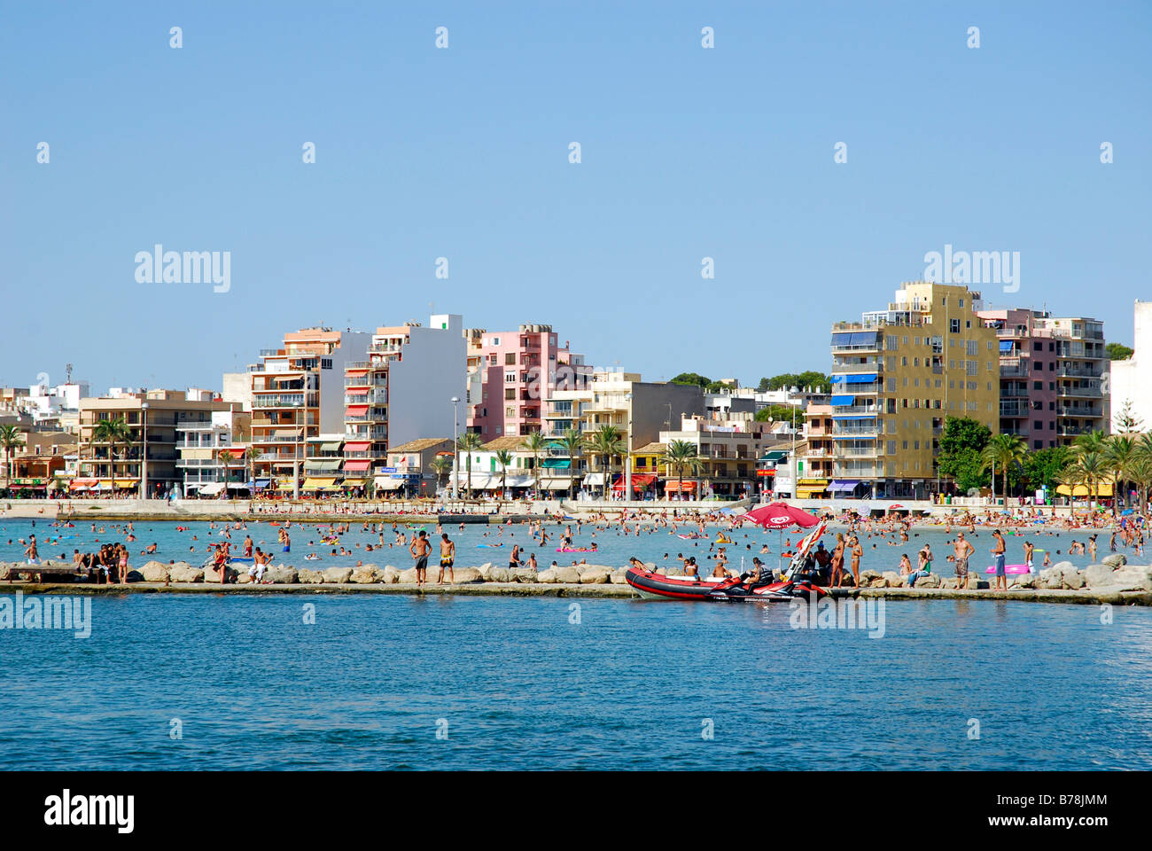 View towards the beach and the Boulevard of Arenal, Platja de s'Arenal ...