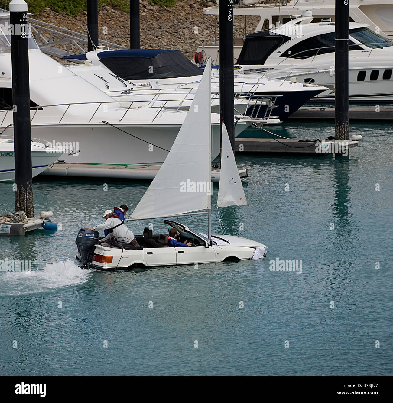 Top Gear TV Show try to sail an Audi Car Stock Photo - Alamy