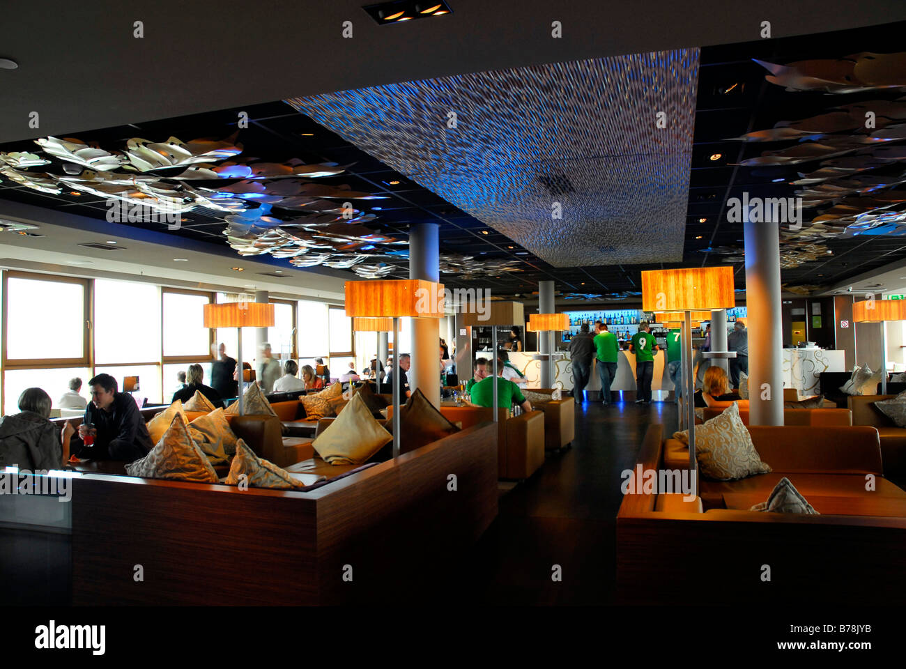 Skyline Bar Cafe, interior view, in Reval Hotel Latvija, modern high ...